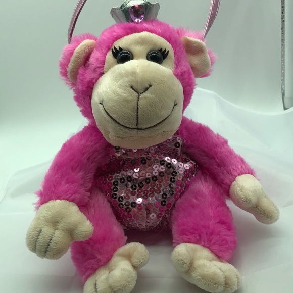 Poochie & Co. | Accessories | Poochie Co Pink Plush Monkey Princess ...